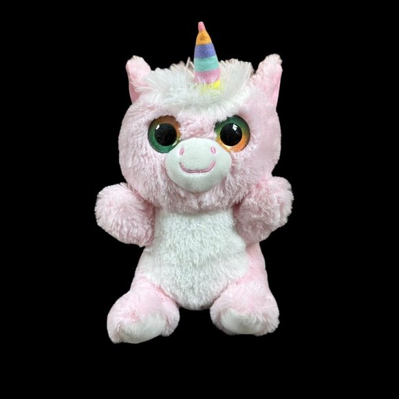 Goffa | Toys | Pink Unicorn Plush Glitter Eye Stuffed Animal Horn Toy ...